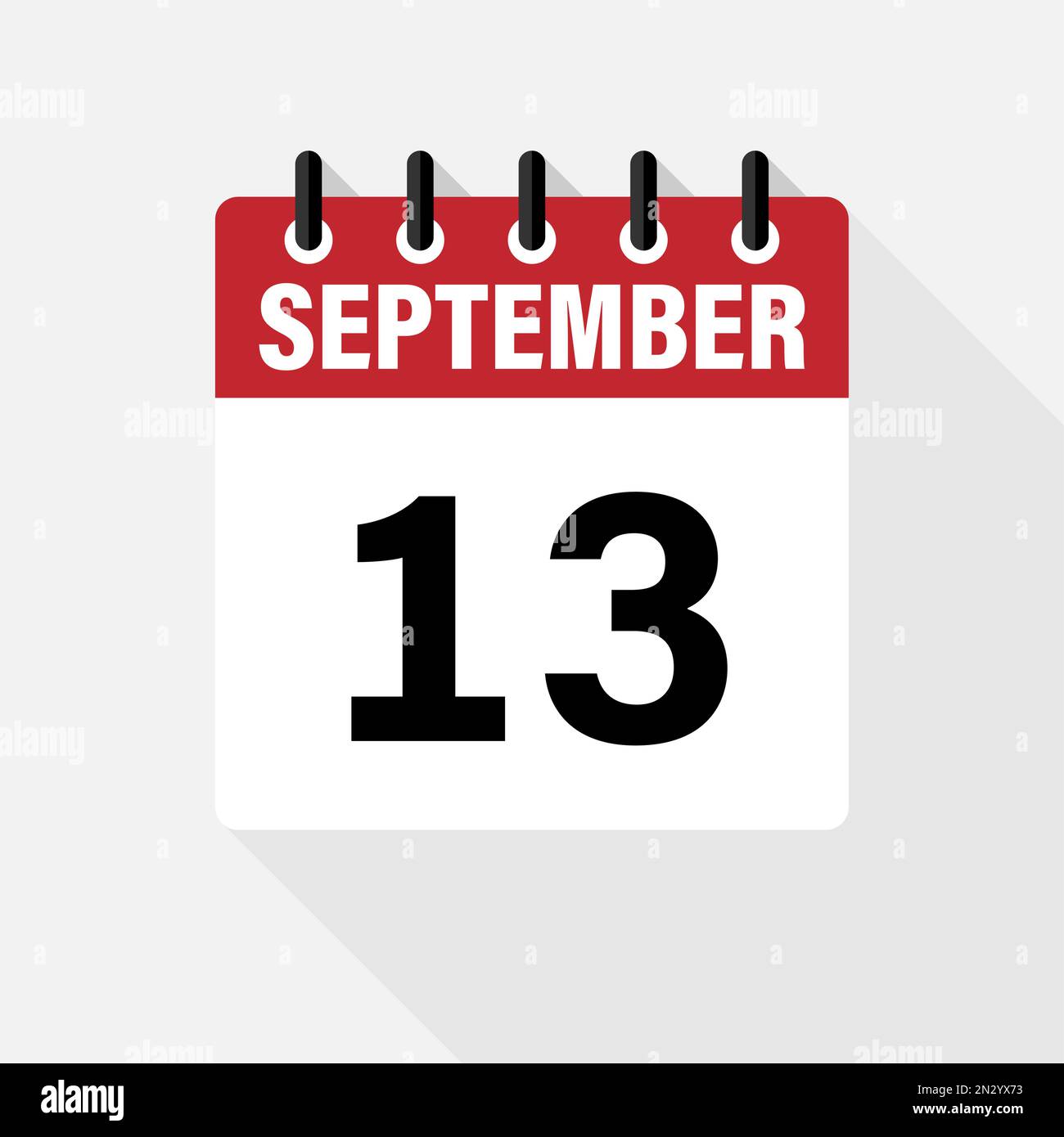 SEPTEMBER . Vector flat daily calendar icon. Date and time, day, month ...
