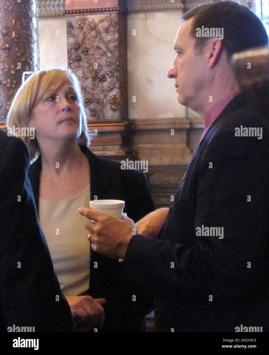 Kansas state Sen. Mary Pilcher-Cook, left, a Shawnee Republican ...