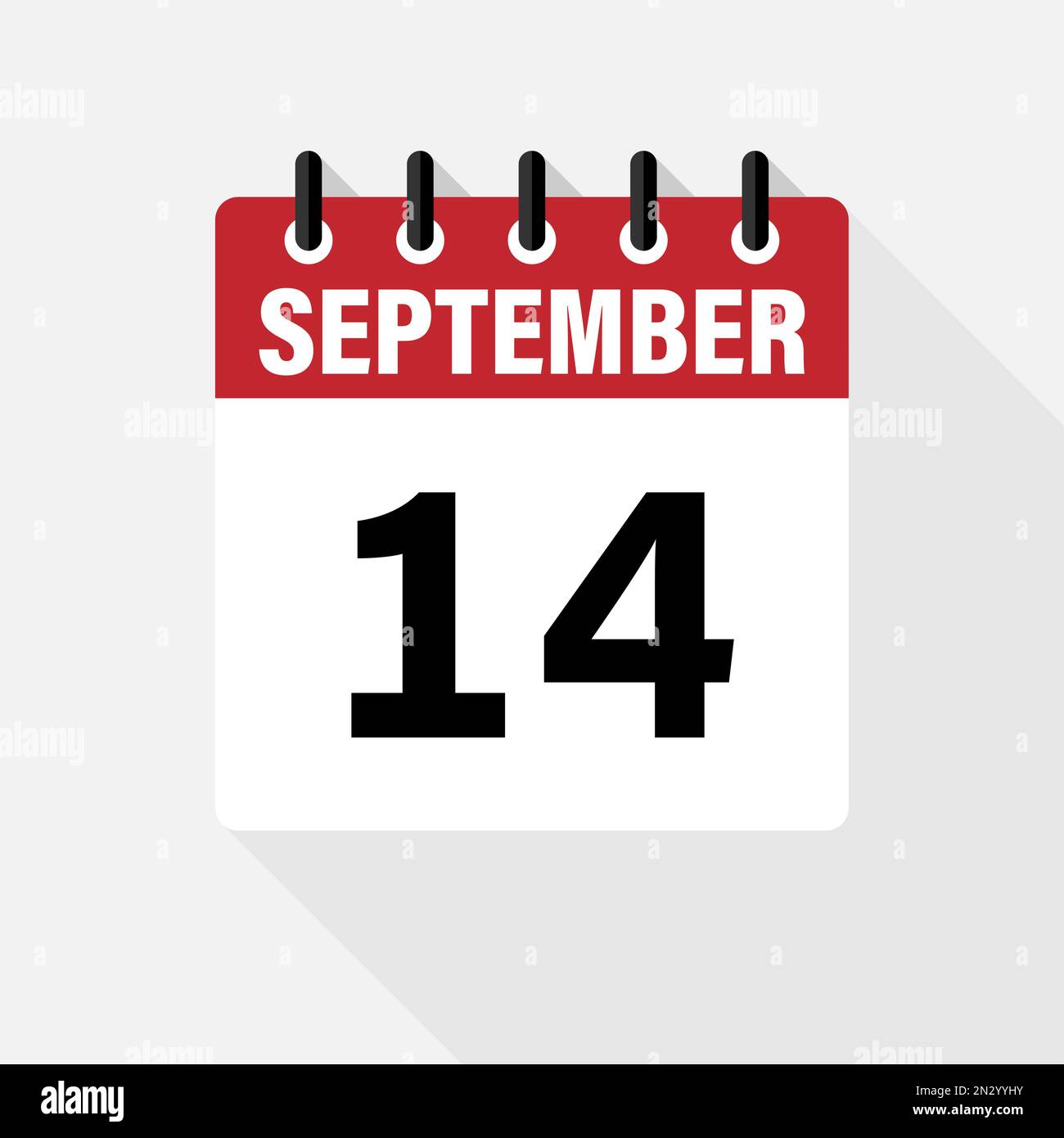 SEPTEMBER . Vector flat daily calendar icon. Date and time, day, month ...