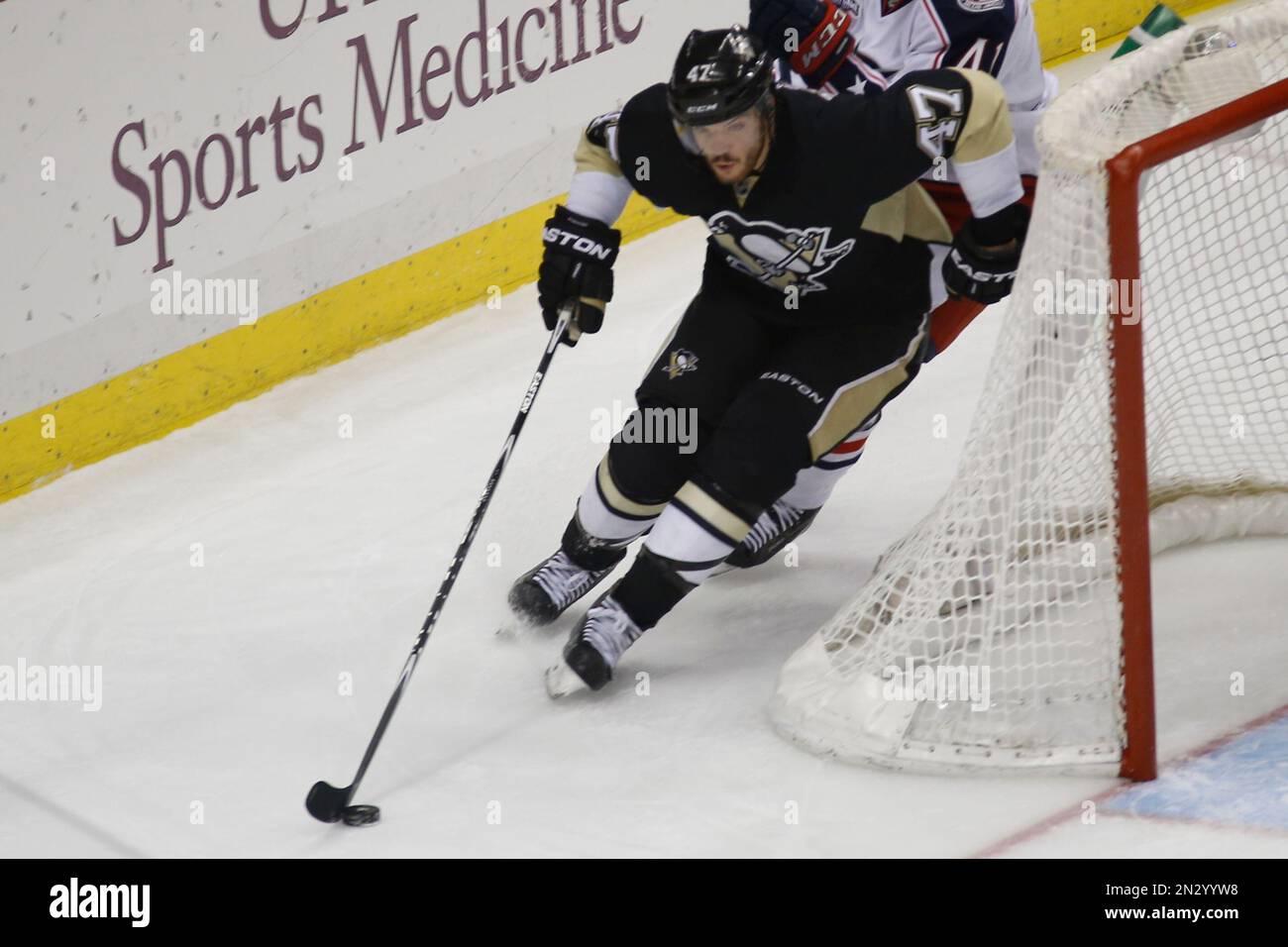 Pittsburgh Penguins' Simon Despres (47) plays in an NHL hockey game ...