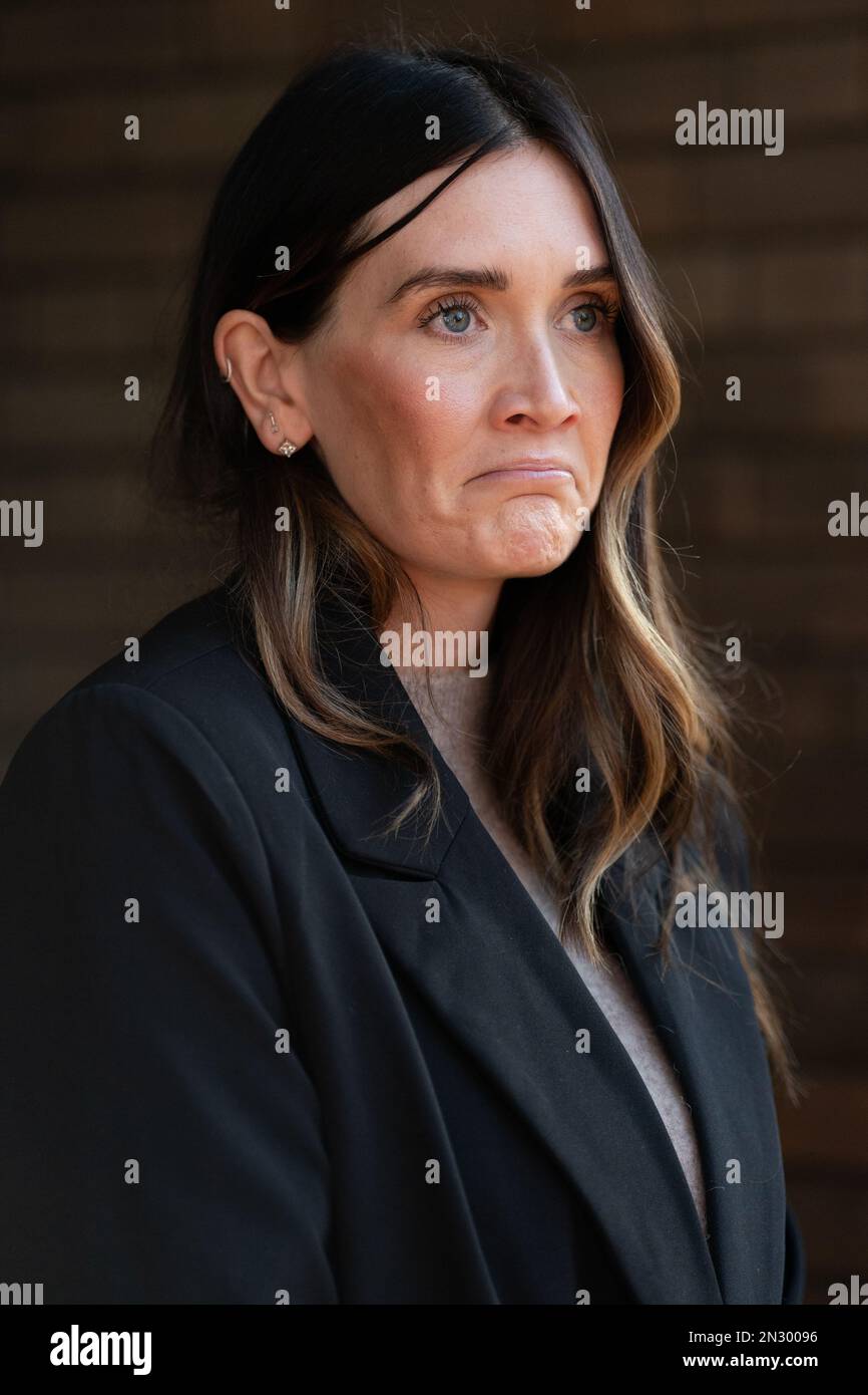 Peta Cavendish speaks to the media outside Chelmsford Crown Court ...