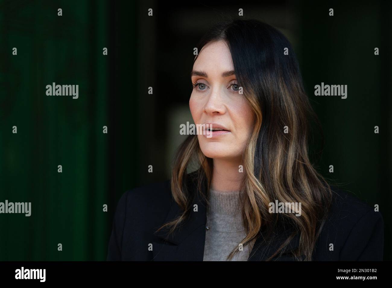 Peta Cavendish speaks to the media outside Chelmsford Crown Court ...