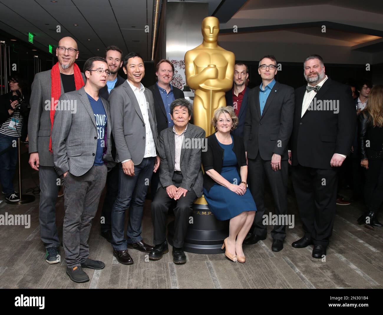 The Nominees for Best Animated Feature, pose for photos at 87th Academy ...