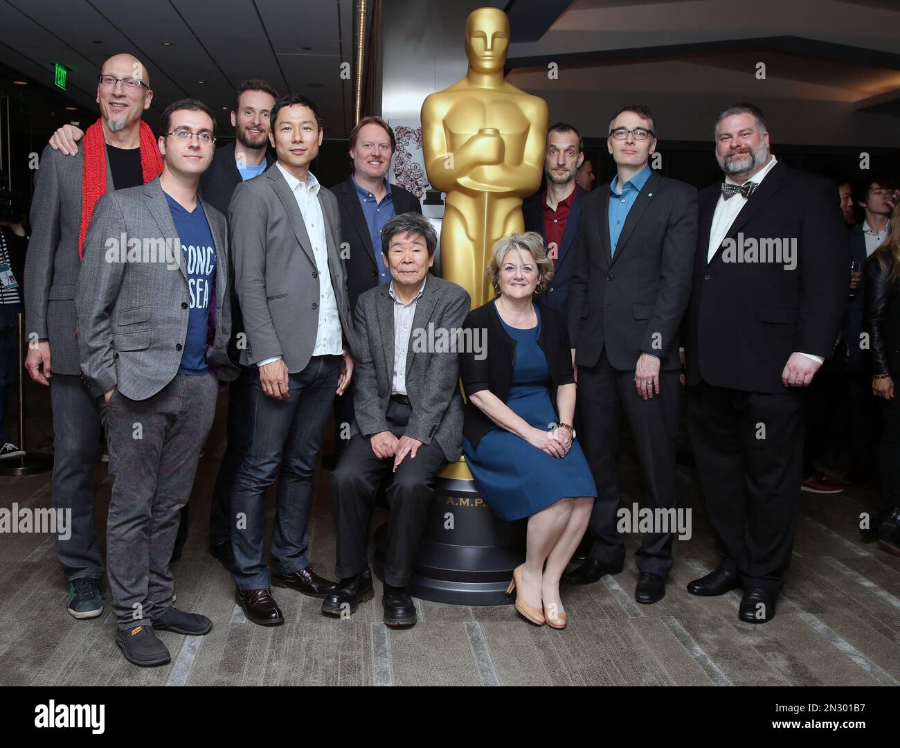 The Nominees for Best Animated Feature, pose for photos at 87th Academy ...