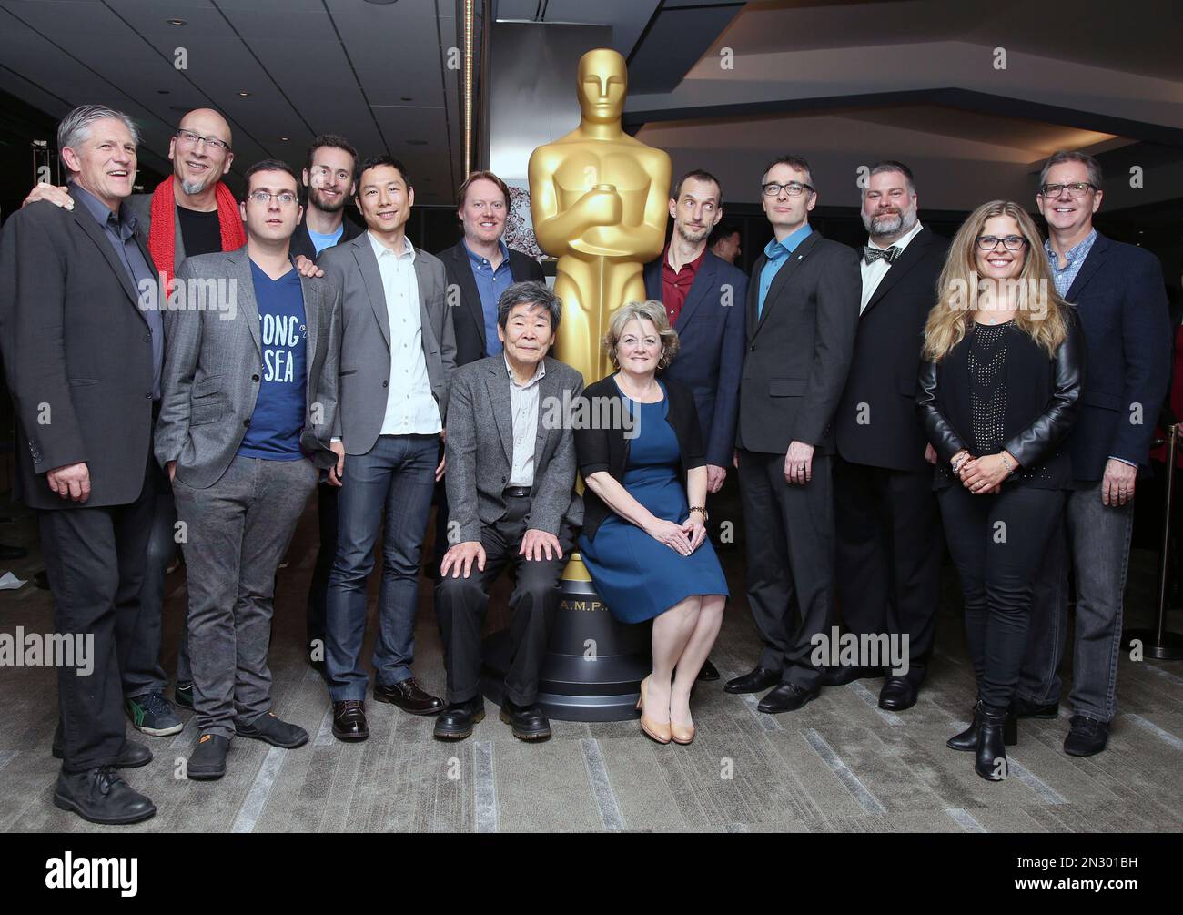 The Nominees for Best Animated Feature, pose for photos at 87th Academy ...