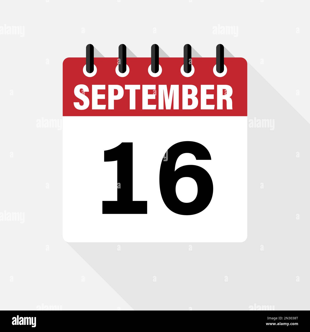 SEPTEMBER . Vector flat daily calendar icon. Date and time, day, month ...