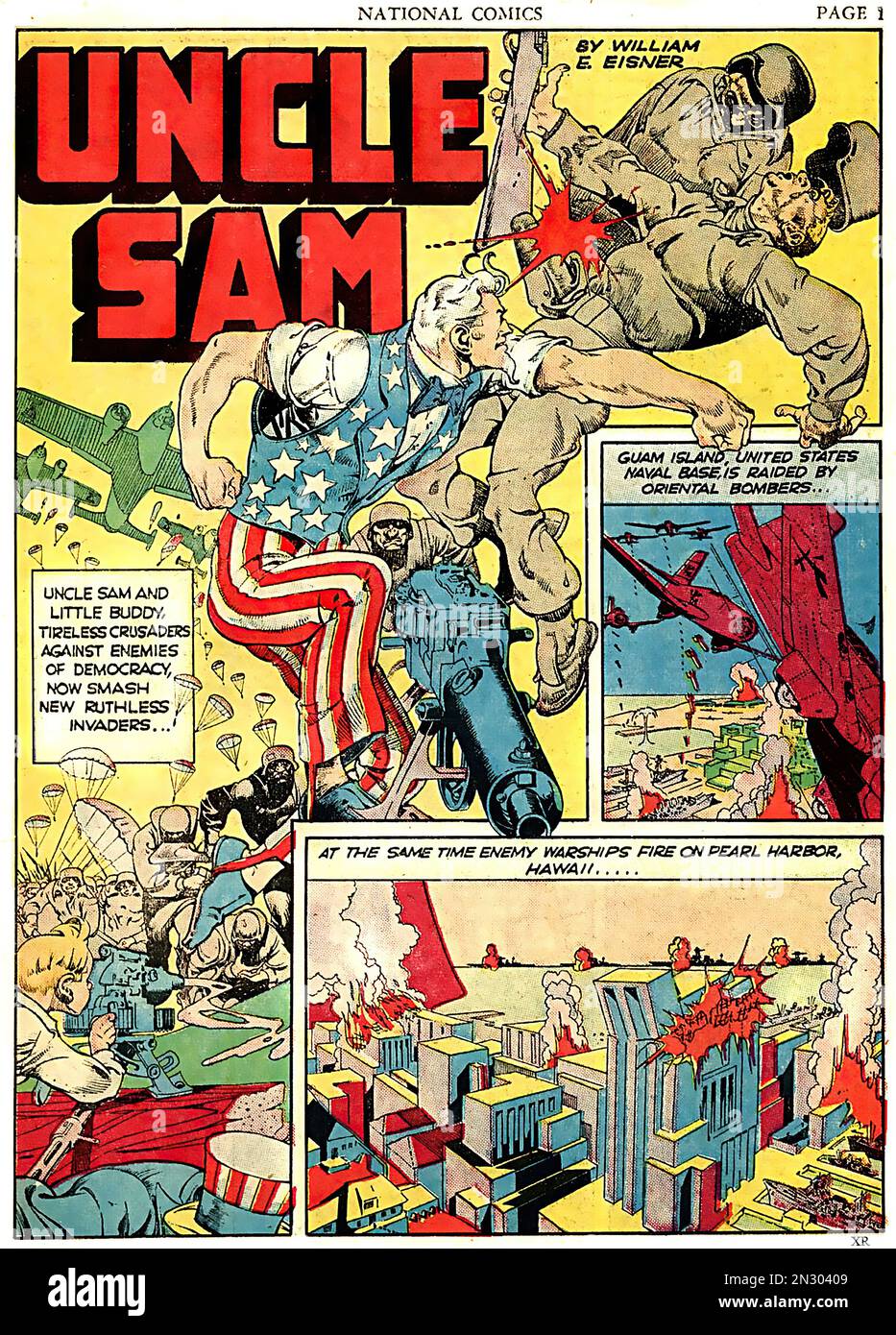 1941 Uncle Sam and Little Buddy! - American comics magazine cover ...