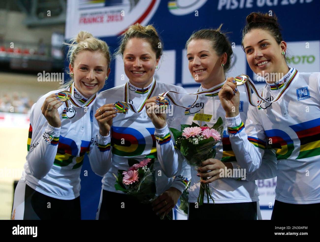 The Australian team, from left, Melissa Hoskins, Amy Cure, Ashlee ...
