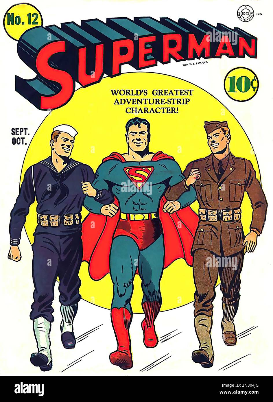 WW2 Superman - American comics magazine cover during World War II Stock ...