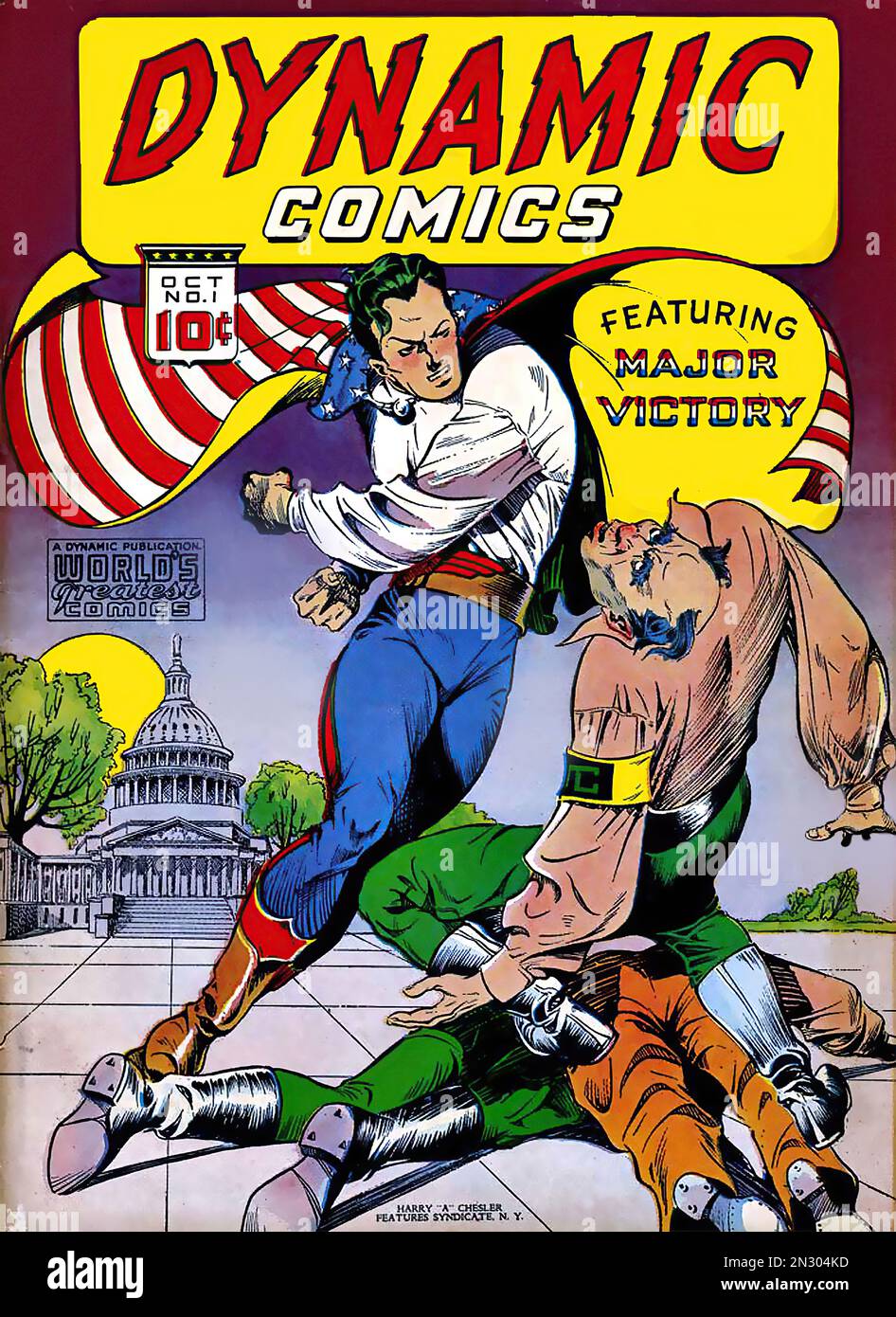 Dynamic Comics 1941 Major Victory! - American comics magazine cover during World War II Stock ...