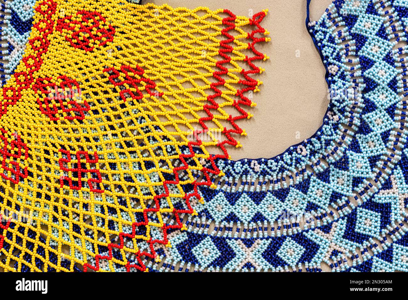 traditional clothes and beaded jewelry. traditional ornaments and ...