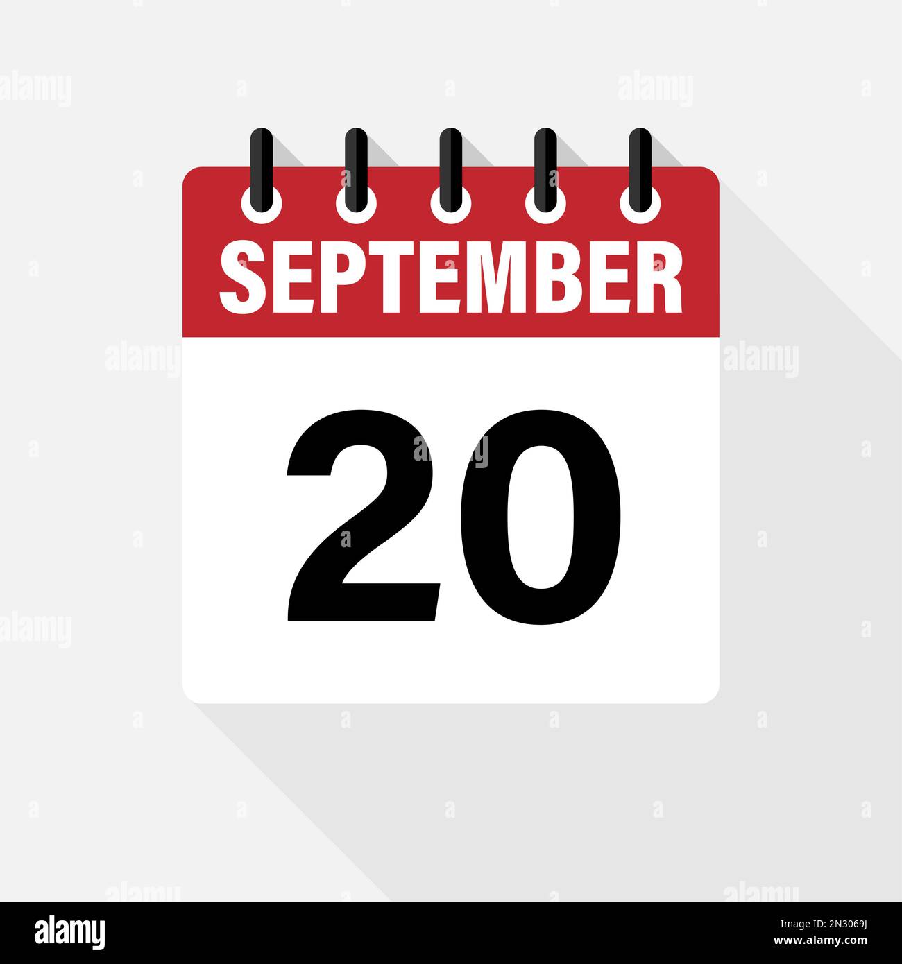 SEPTEMBER . Vector flat daily calendar icon. Date and time, day, month ...