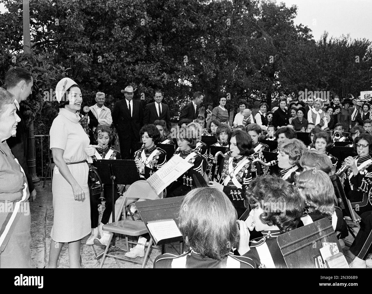 Lady Bird Johnson, wife of President Lyndon Johnson, addresses well ...