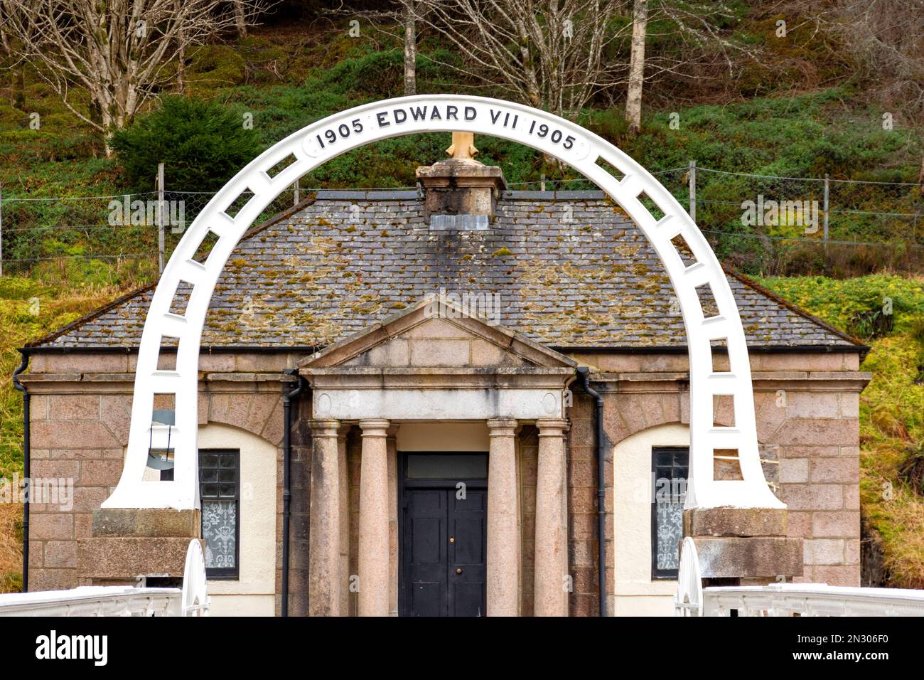 Victoria Bridge white bridge over the River Dee at Mar Lodge the 1905 ...
