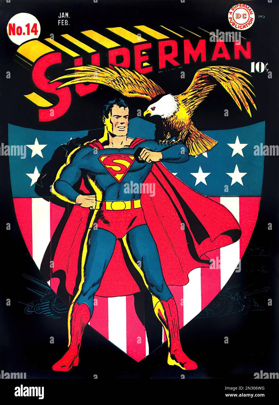 1943 Superman in WWII - American comics magazine cover during World War ...