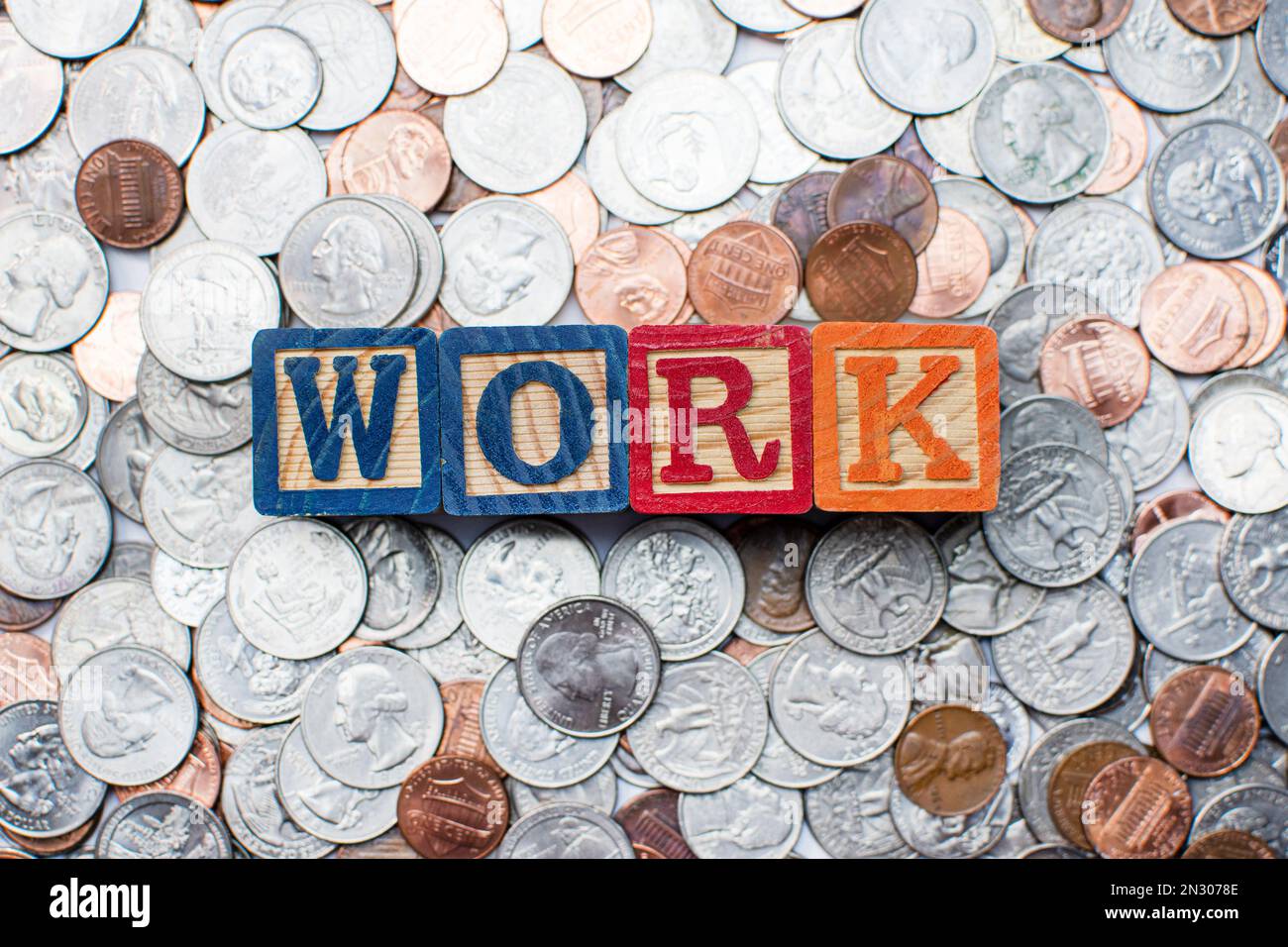 Motivation to work hard. American Coins Stock Photo - Alamy