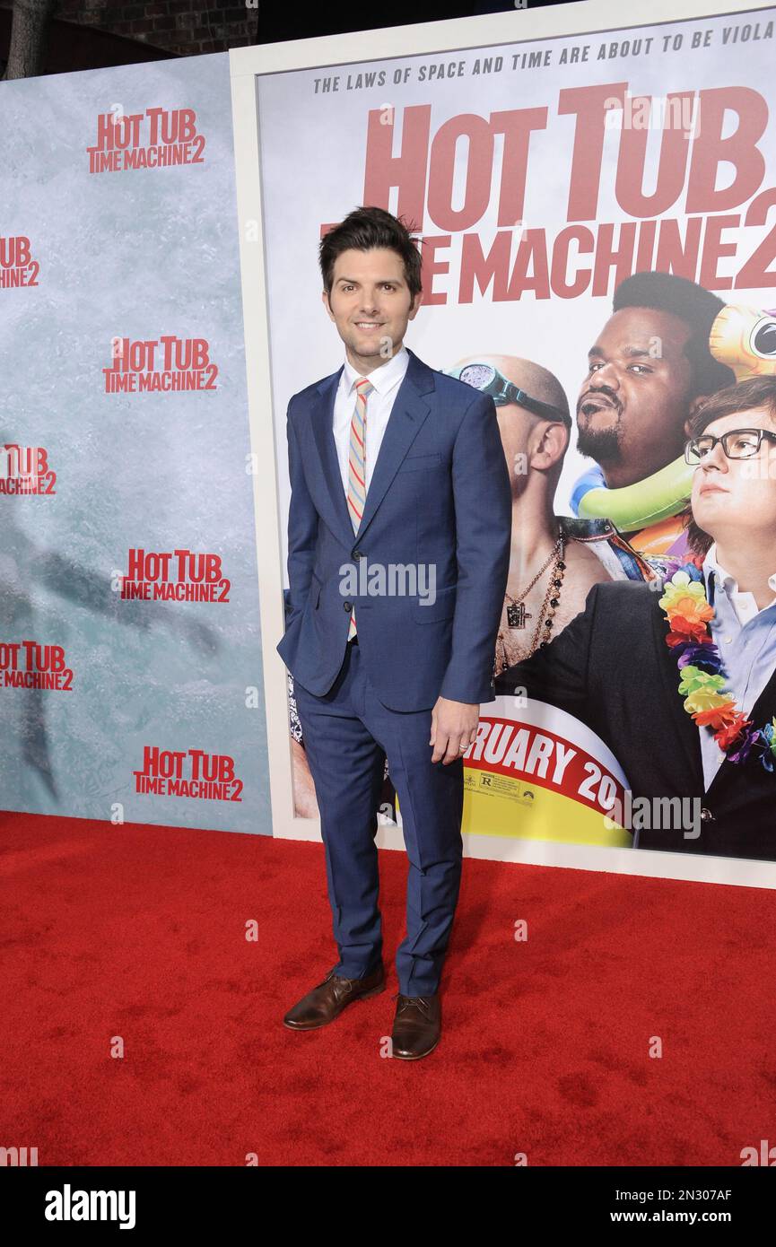 Adam Scott arrives at the LA Premiere Of "Hot Tub Time Machine 2" held ...