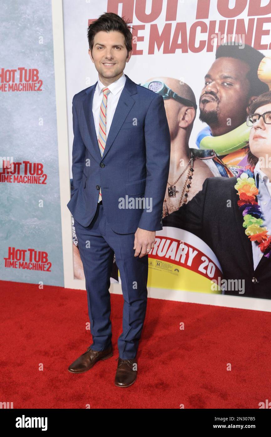 Adam Scott arrives at the LA Premiere Of "Hot Tub Time Machine 2" held ...