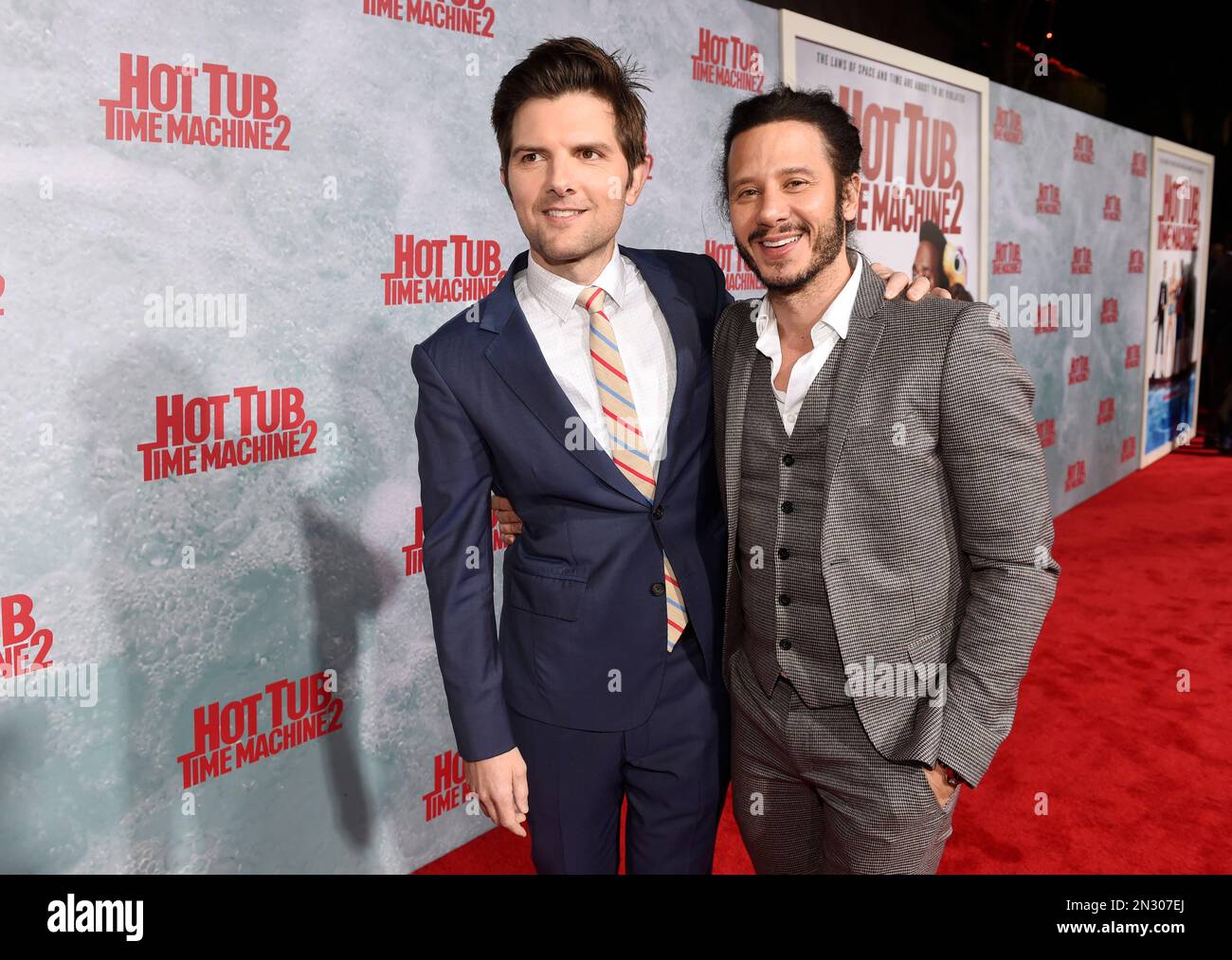 Adam Scott, a cast member in "Hot Tub Time Machine 2," poses with the ...