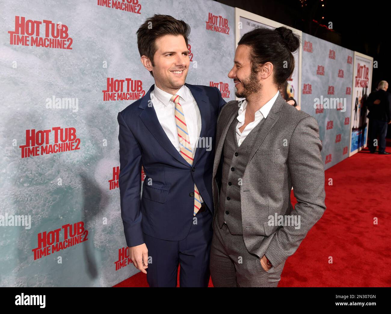 Adam Scott, a cast member in "Hot Tub Time Machine 2," poses with the ...