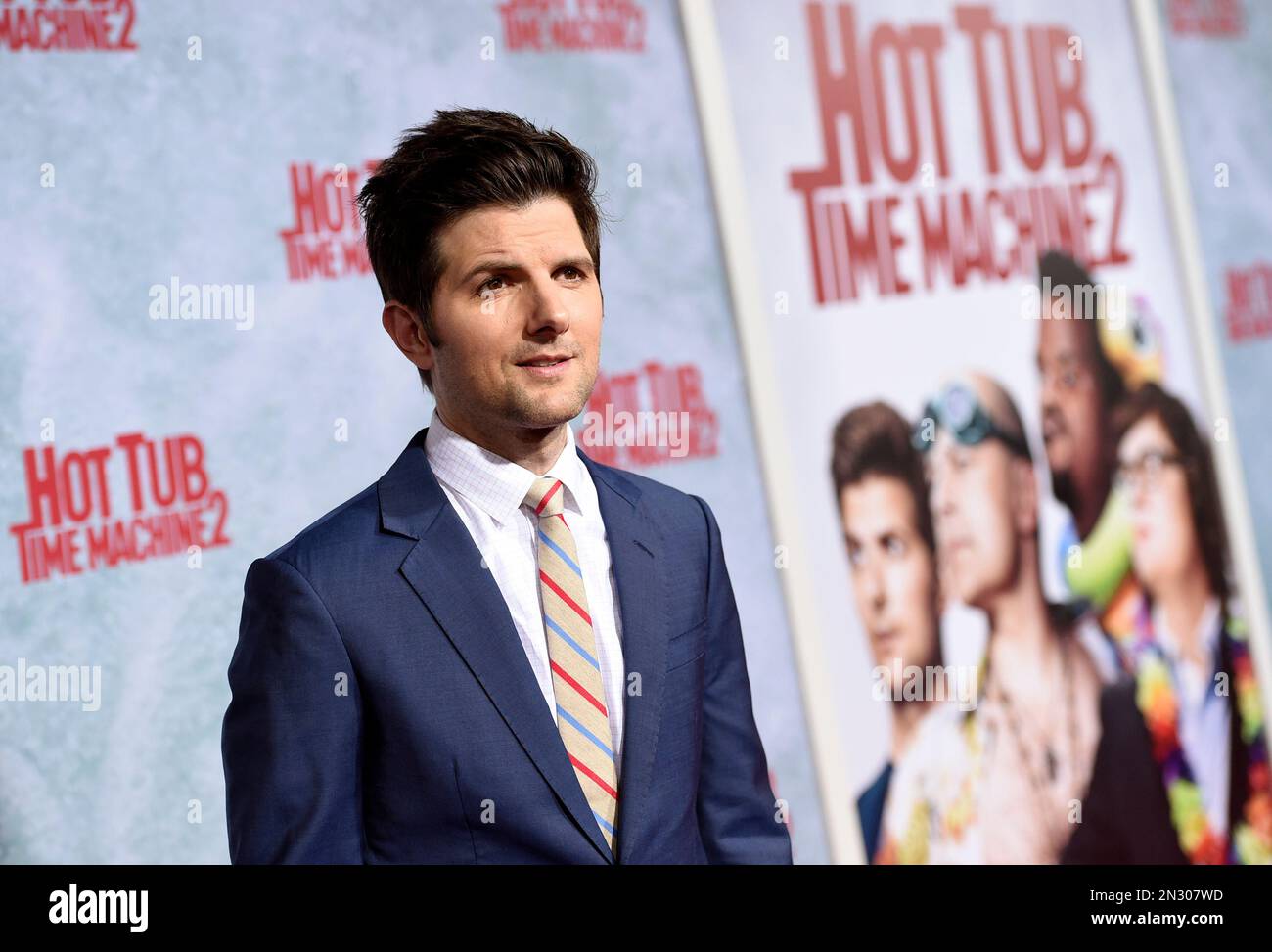 Adam Scott, a cast member in "Hot Tub Time Machine 2," poses at the ...