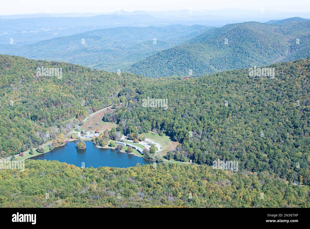 Peaks of Otter - Blue Ridge Parkway. View from the Sharp top trail ...