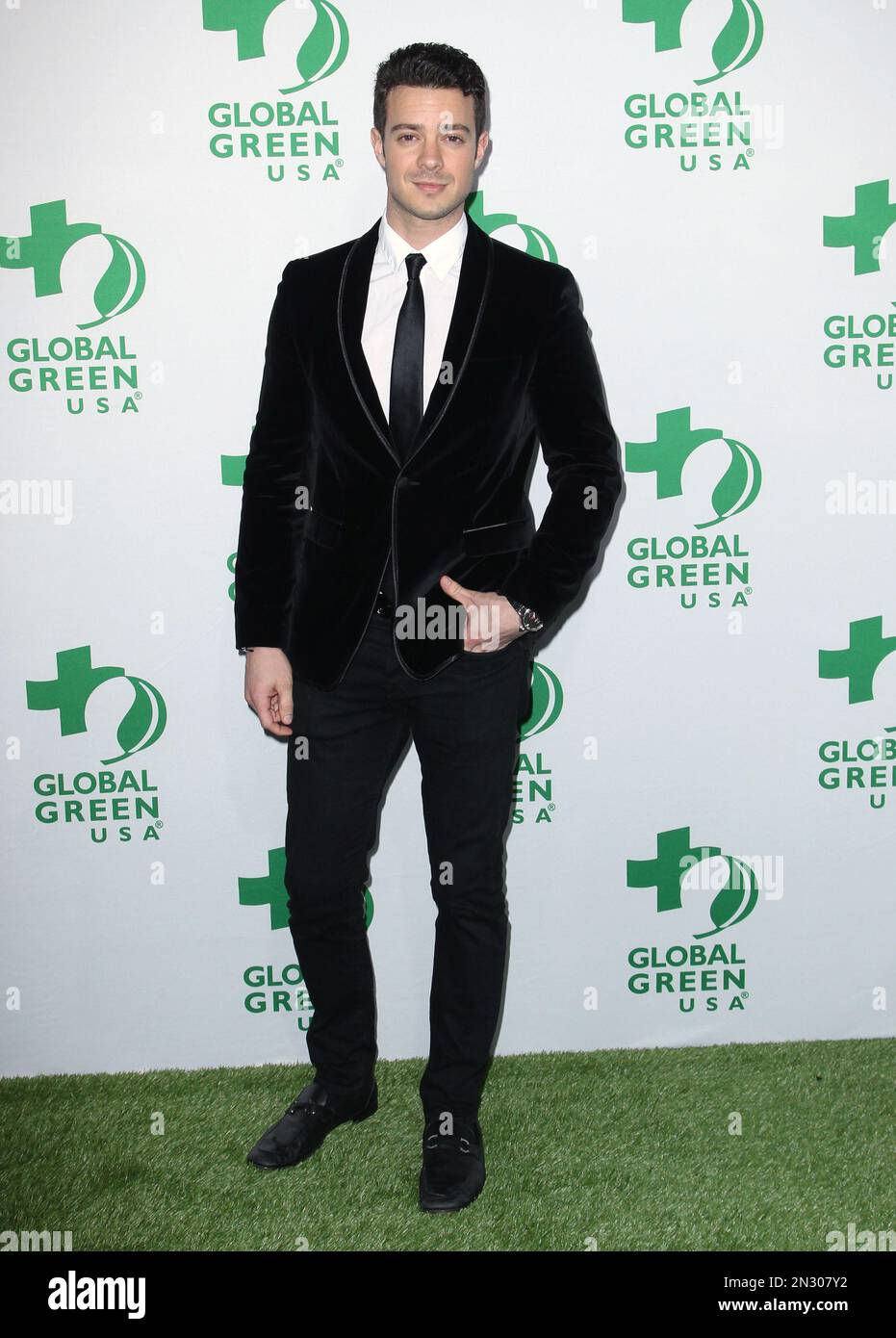 Aaron Lee arrives at the Global Green USA's 12th Annual Pre-Oscar Party ...