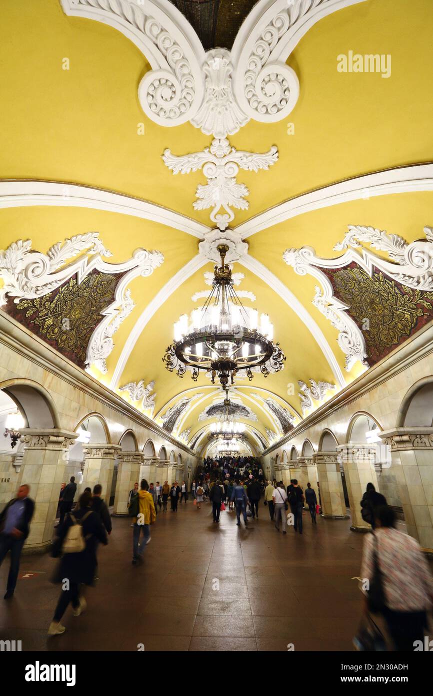 The interior of a Metro station in Moscow Russia Stock Photo - Alamy