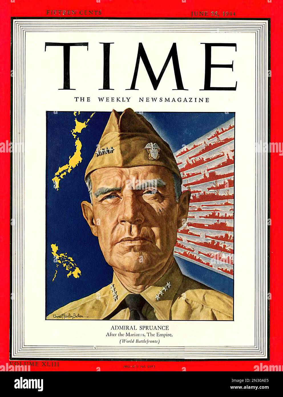 Time Magazine - 1944 Admiral Spruance - American magazine cover during ...