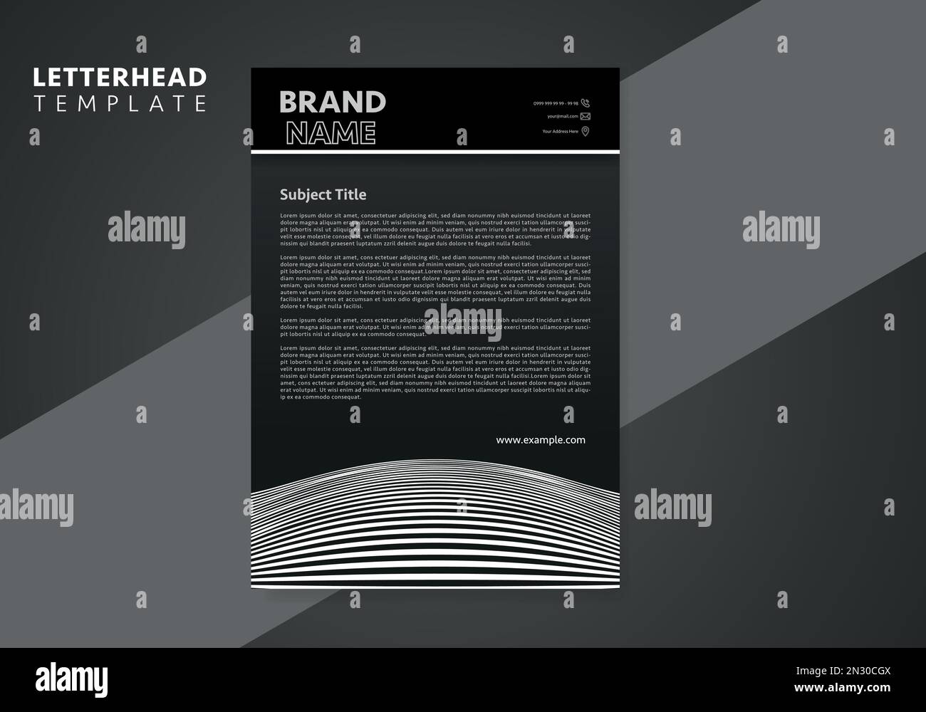 Professional Minimalist Letterhead Design Template | Vector ...
