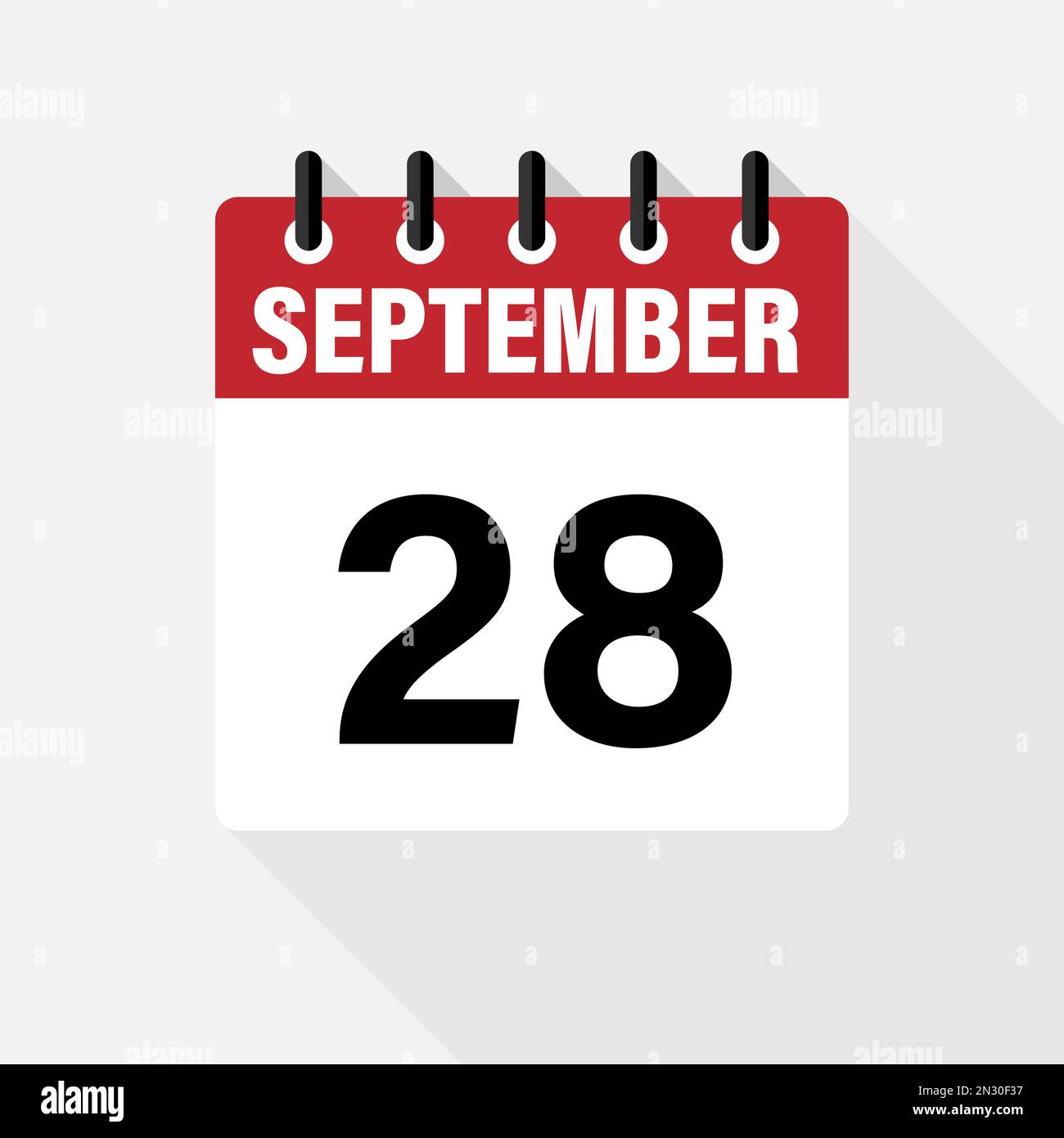 SEPTEMBER . Vector flat daily calendar icon. Date and time, day, month ...