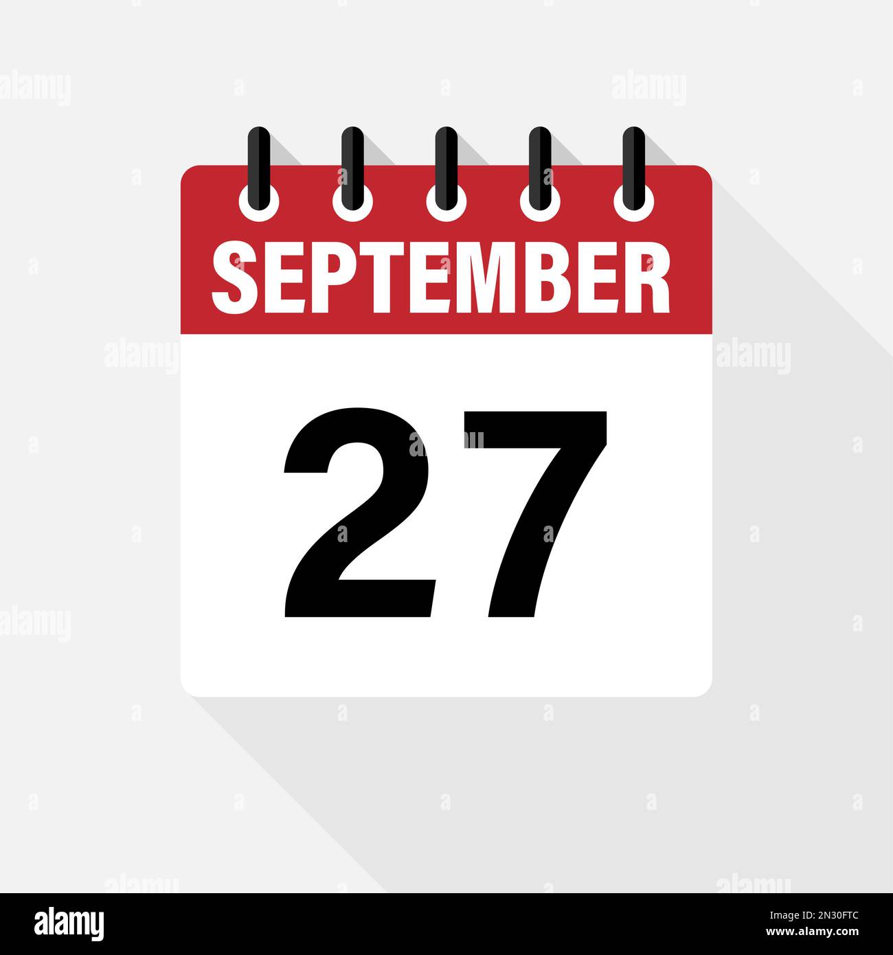 SEPTEMBER . Vector flat daily calendar icon. Date and time, day, month ...