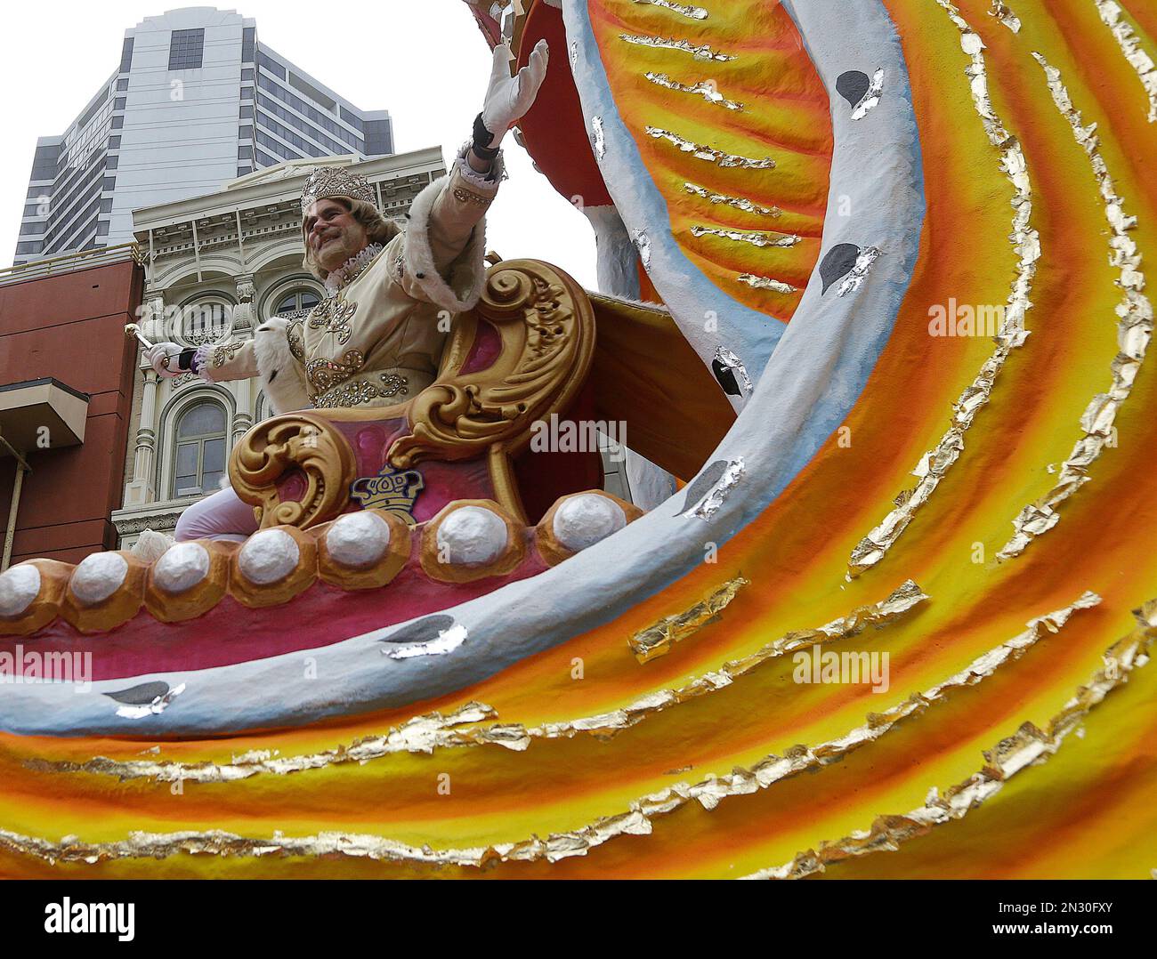 Rex, King of Carnival, Christian T. Brown, waves to the crowd during ...