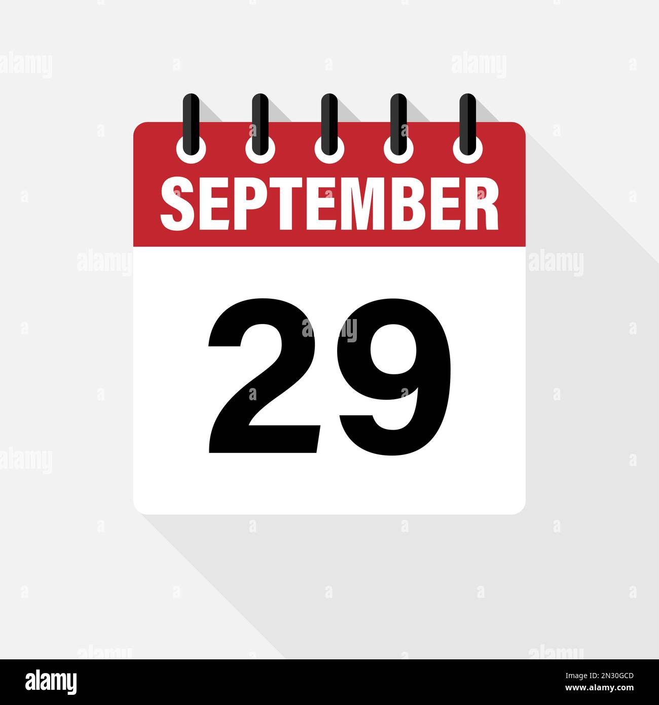 SEPTEMBER . Vector flat daily calendar icon. Date and time, day, month ...
