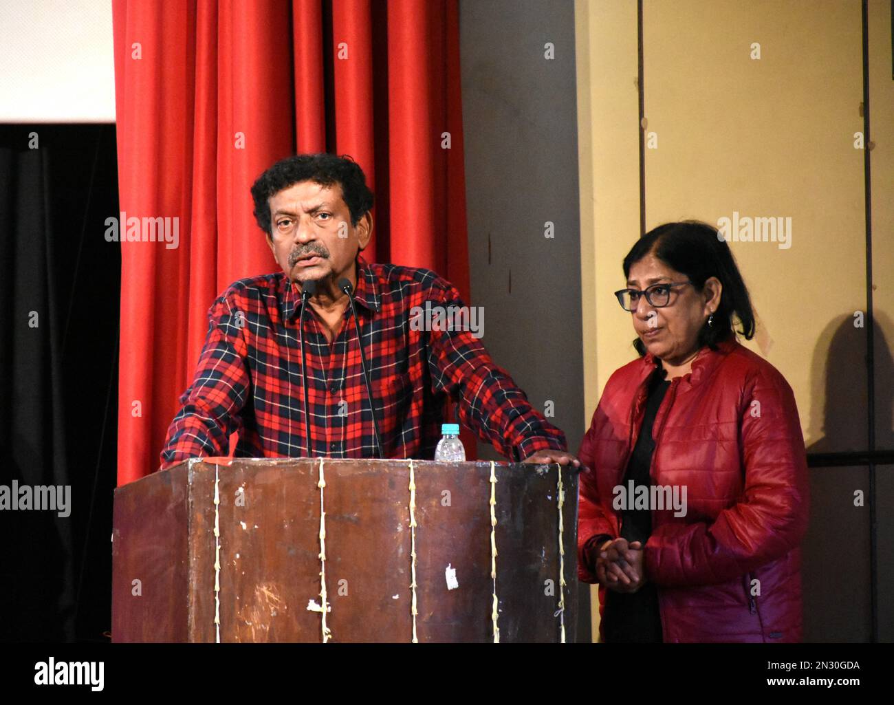 New Dheli, India. 05th Feb, 2023. Bengali film director Gautam Ghosh and Neelanjana Ghosh at ...