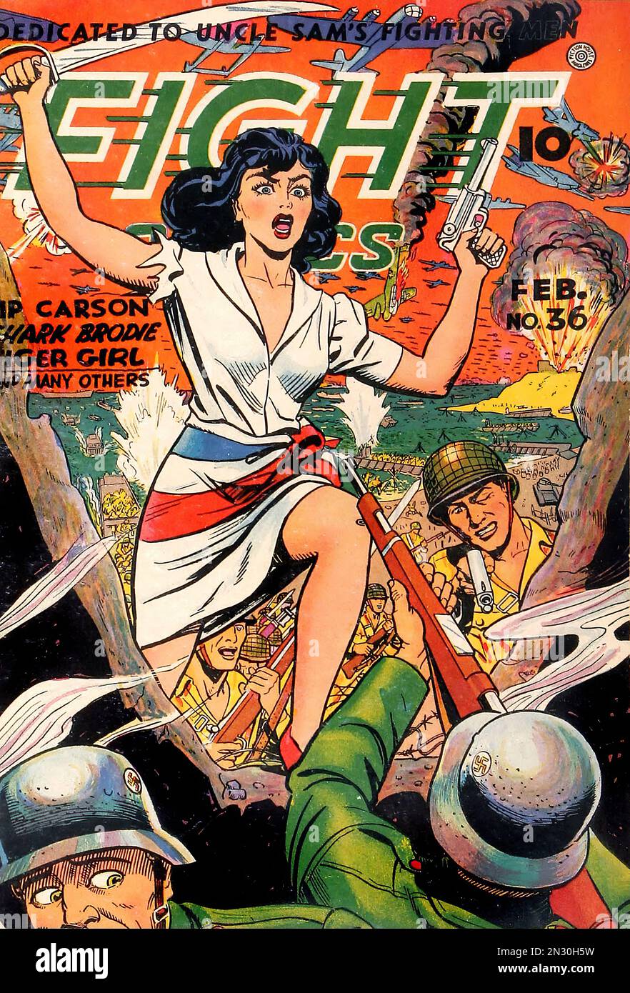 Fight Comics 1945 babes over the barricades!! - American comics ...