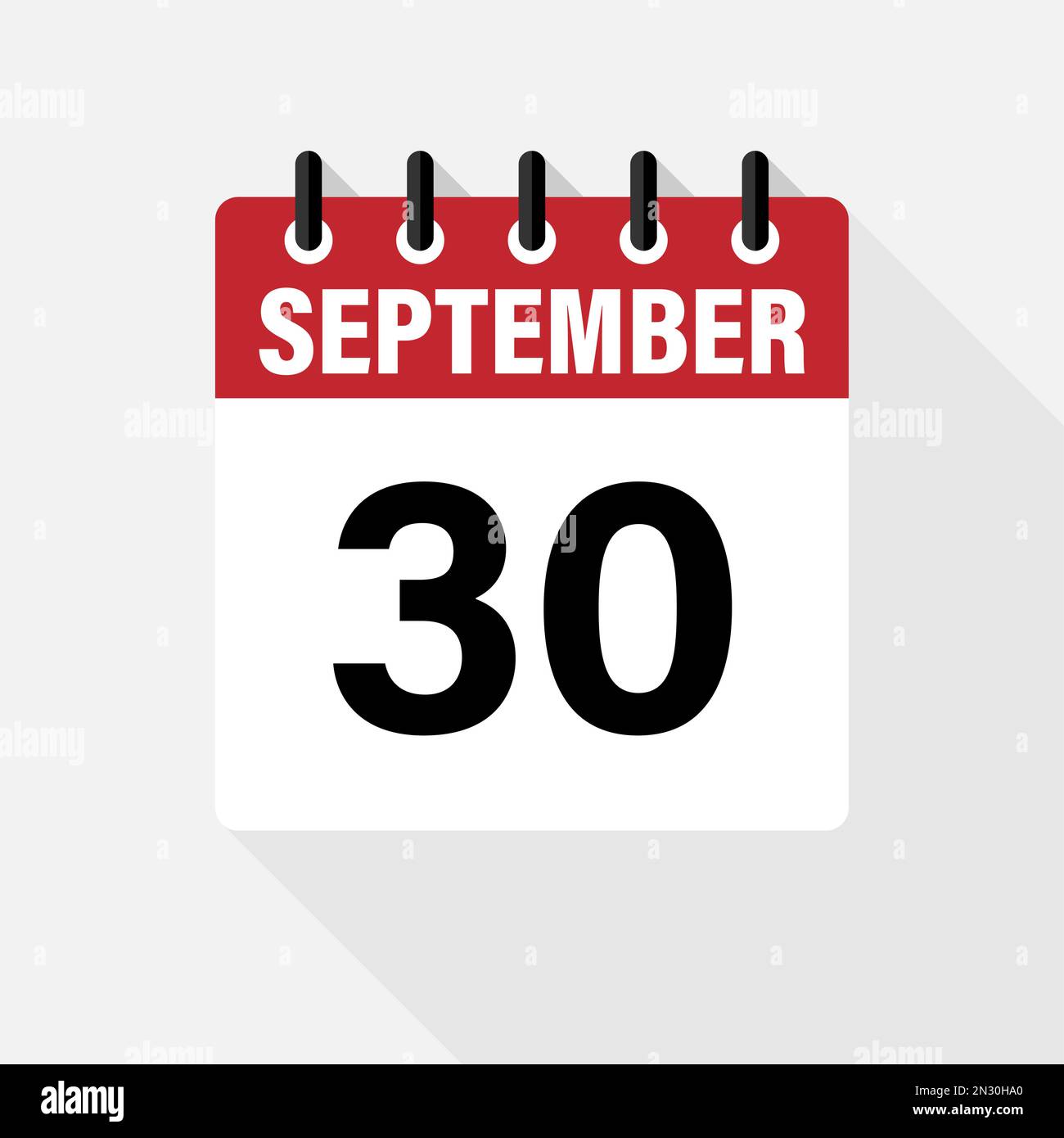 SEPTEMBER . Vector flat daily calendar icon. Date and time, day, month ...