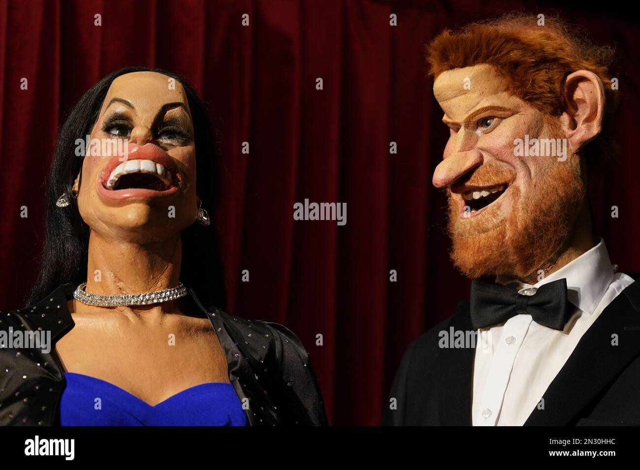 The puppets for the Duke and Duchess of Sussex at the world premiere of ...