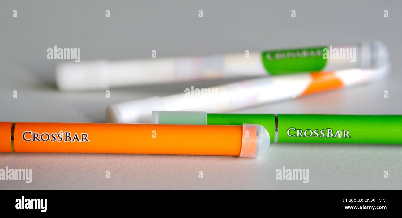 This Thursday, Feb. 12, 2015 photo shows CrossBar brand electronic ...