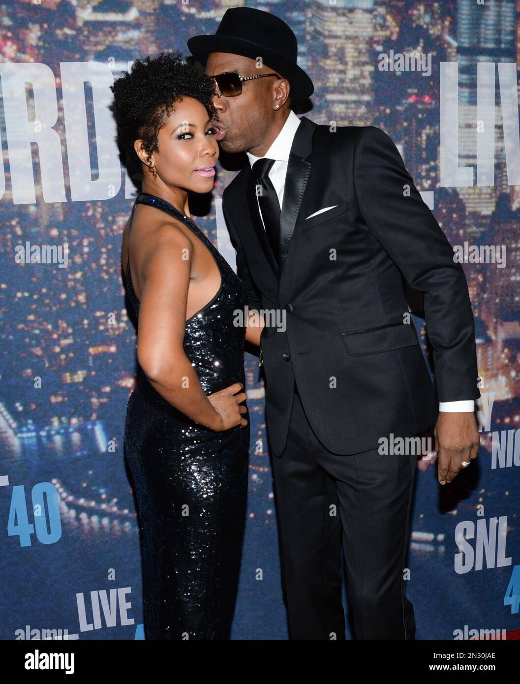 J. B. Smoove and wife Shahidah Omar attend the SNL 40th Anniversary Special at Rockefeller Plaza ...