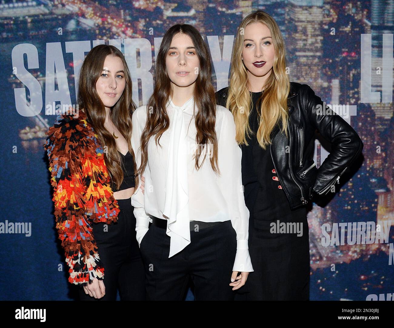 Haim, from left, Alana Haim, Danielle Haim and Este Haim attend the SNL ...