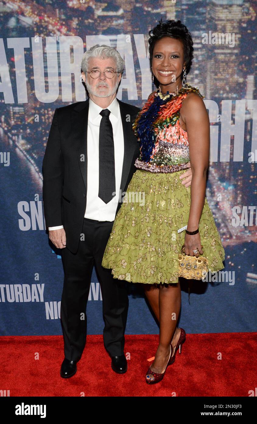 George Lucas and wife Mellody Hobson attend the SNL 40th Anniversary ...