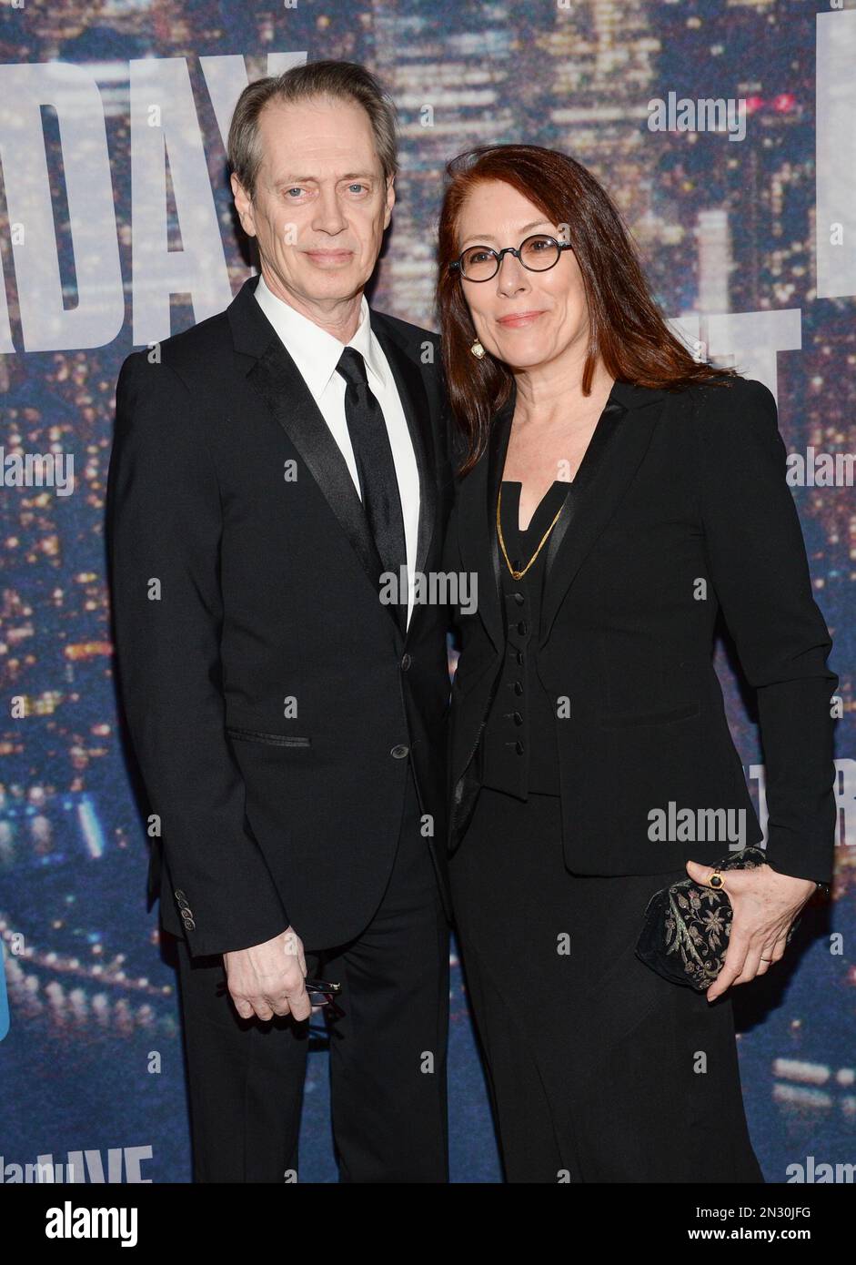 Steve Buscemi and wife Jo Andres attend the SNL 40th Anniversary ...