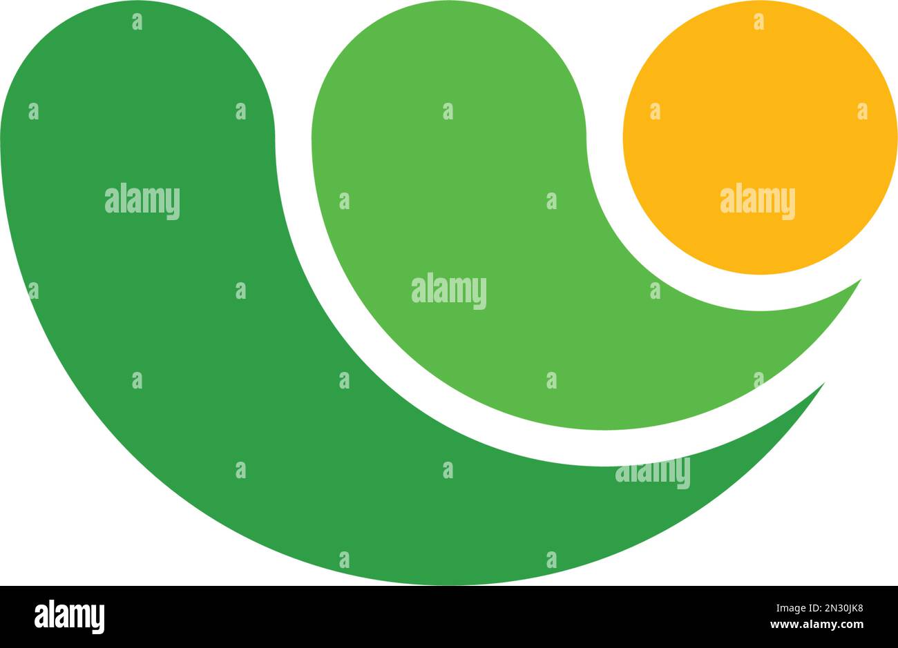 green spring wave letter w logo vector design Stock Vector Image & Art ...