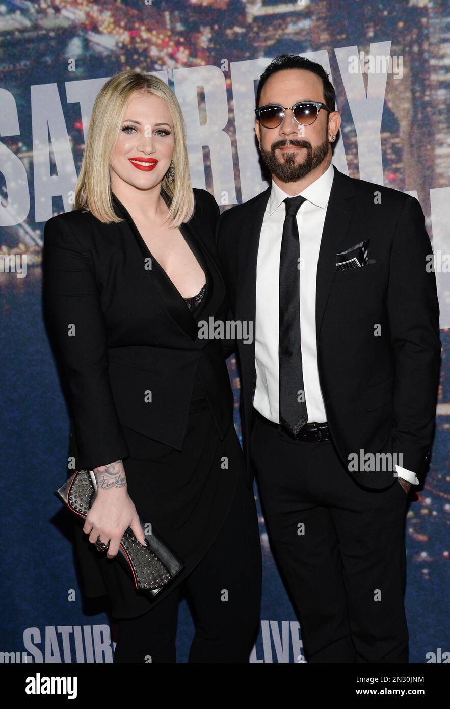 A.J. Mclean and wife Rochelle Deanna Karidis attend the SNL 40th ...