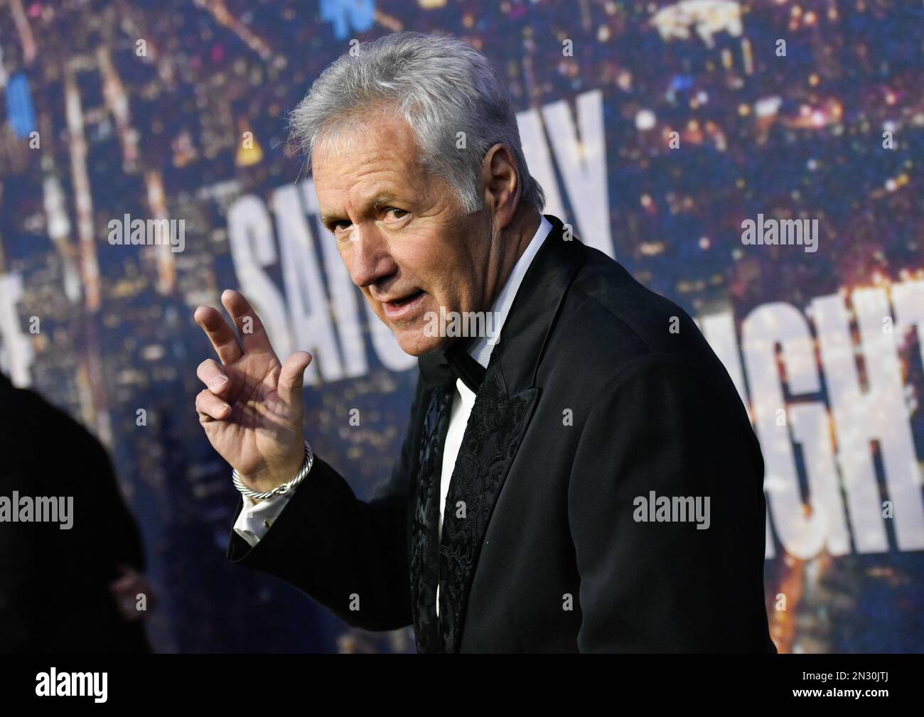 Alex Trebek attends the SNL 40th Anniversary Special at Rockefeller ...