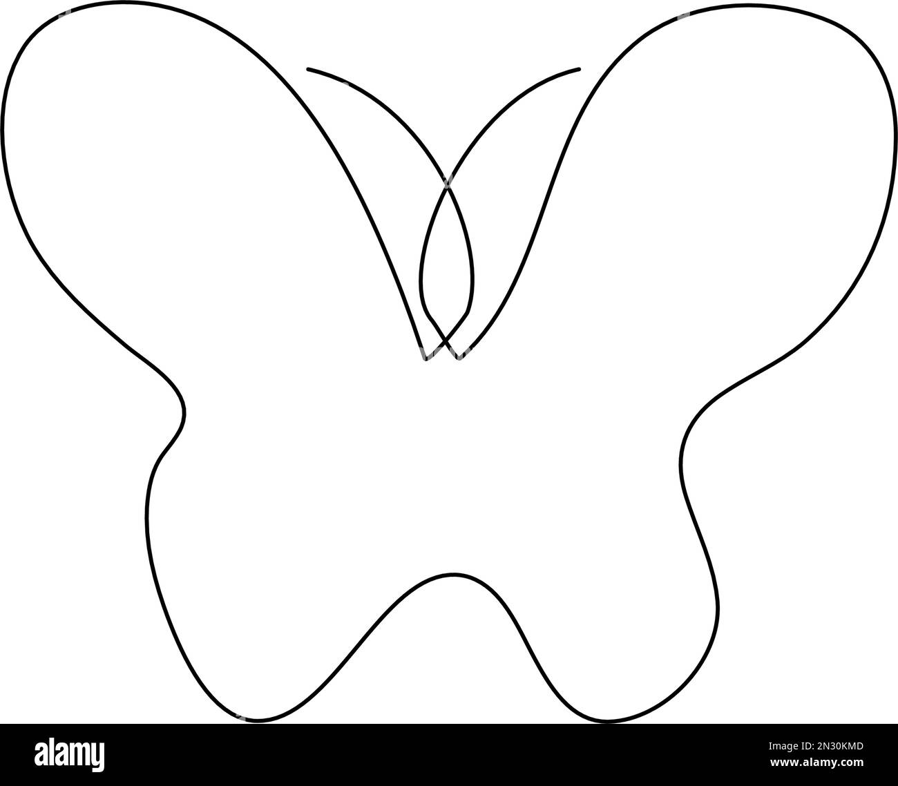 butterfly one line drawing. Continuous line. Hand-drawn minimalist ...