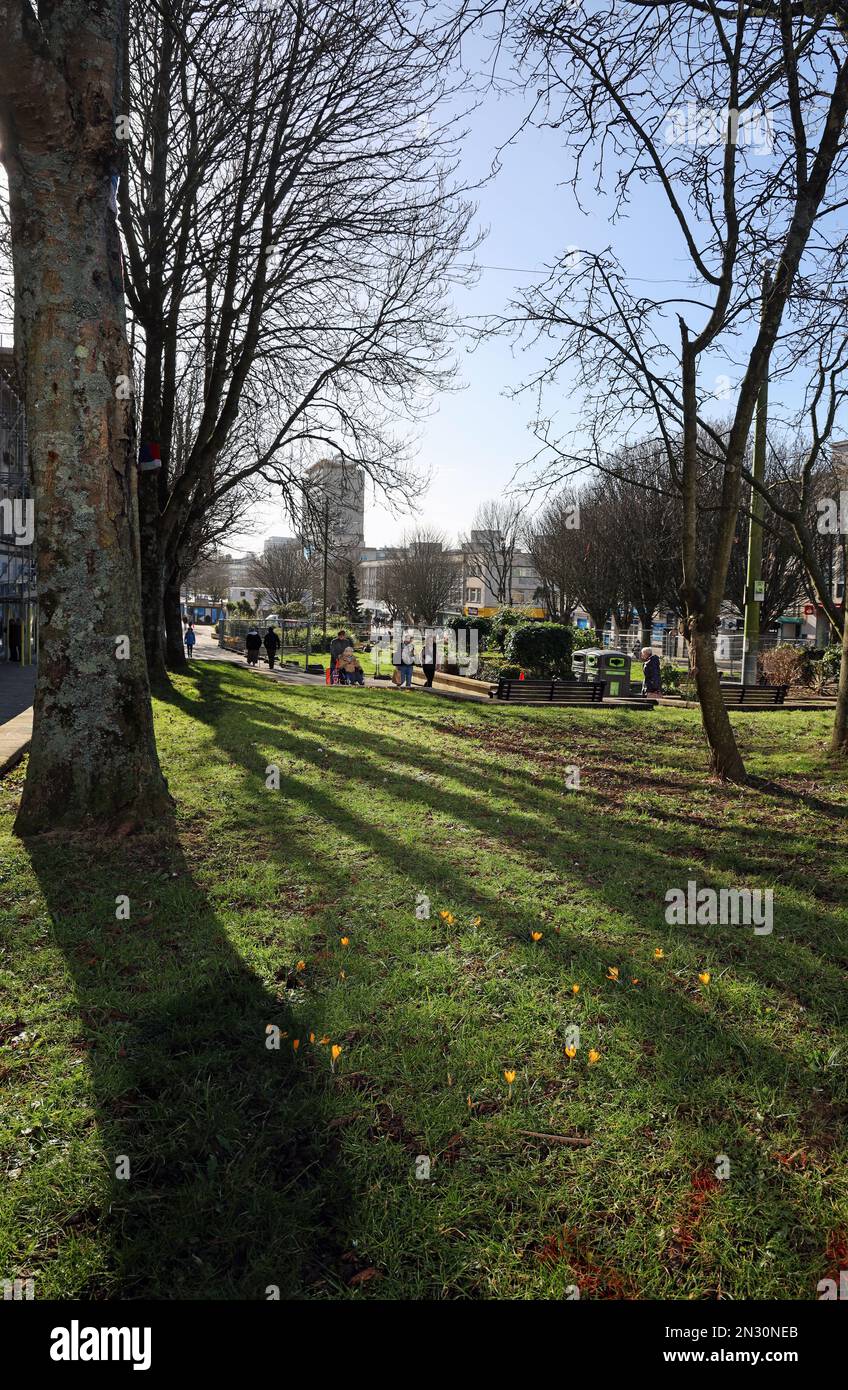 Plymouth’s Armada Way cutting through the main pedestrianised shopping ...