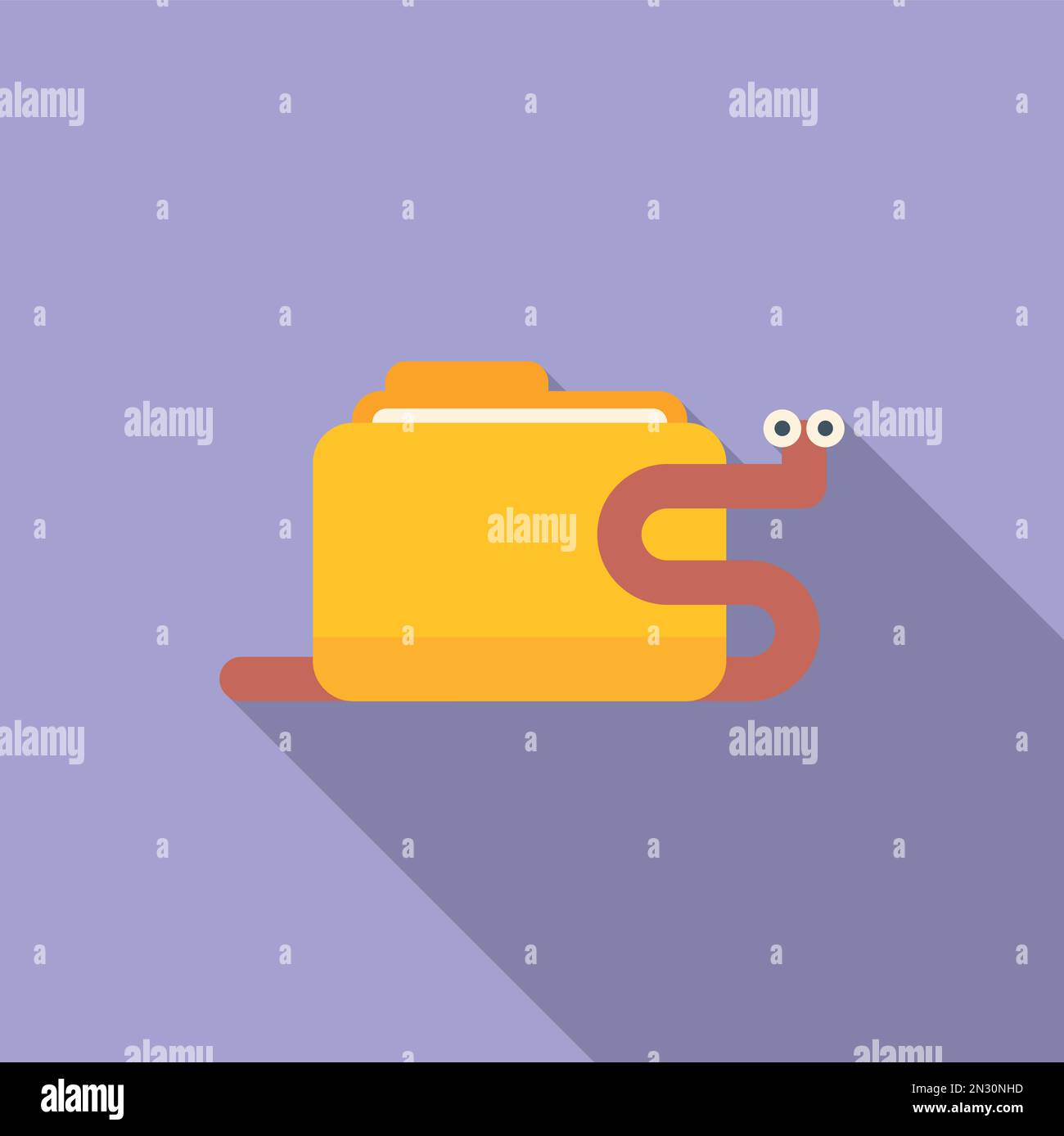 Folder worm icon flat vector. Error threat. Security data Stock Vector ...