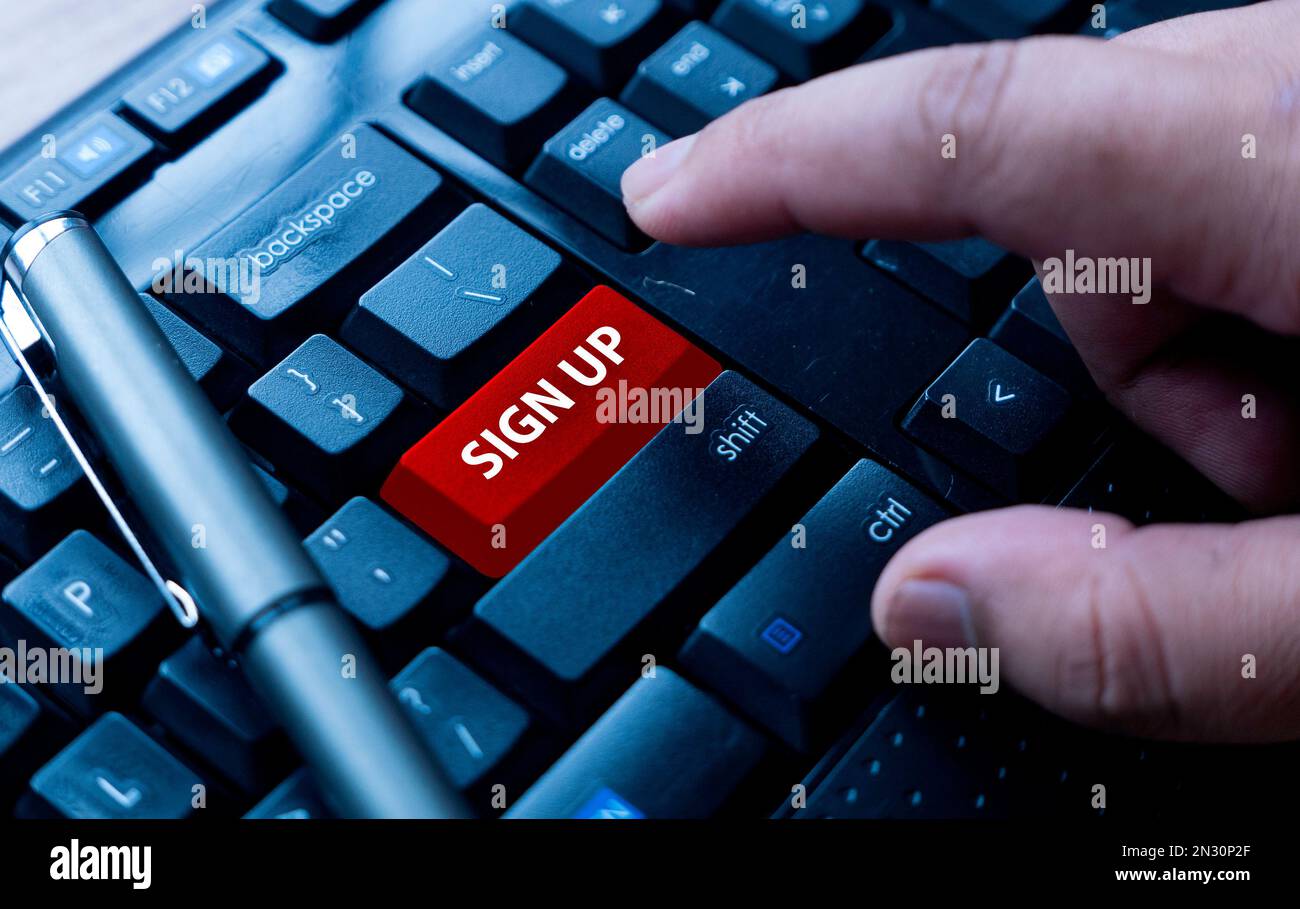 Fingers pointing blue and red hi-res stock photography and images - Alamy